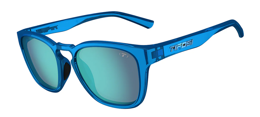Tifosi Smirk, Electric Blue Frame - Smoke Tint w Sky Blue Mirror ...